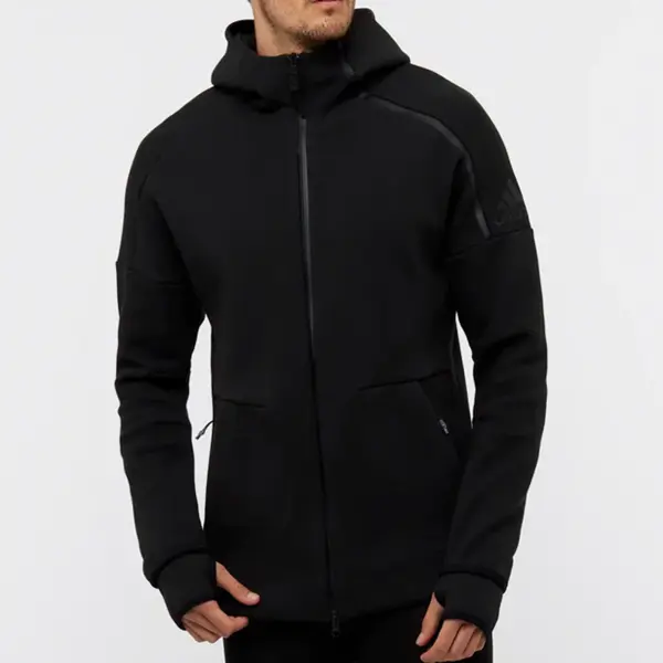 Adidas Logo Knit Hooded Jacket