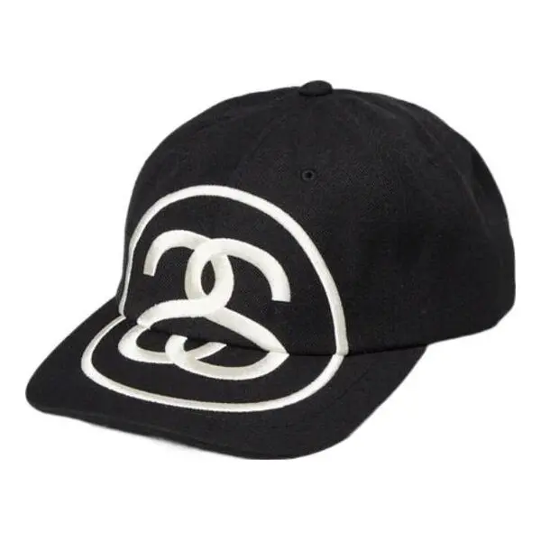 StÜssy Big Link Low Pro Strapback Cap - Black/white