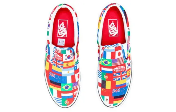 VANS Slip-on Sneakers With International Flag Print