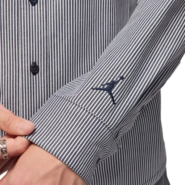 JORDAN Flight Oxford Long Sleeve 'obsidian White