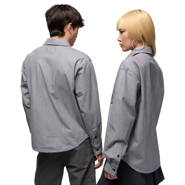 JORDAN Flight Oxford Long Sleeve 'obsidian White