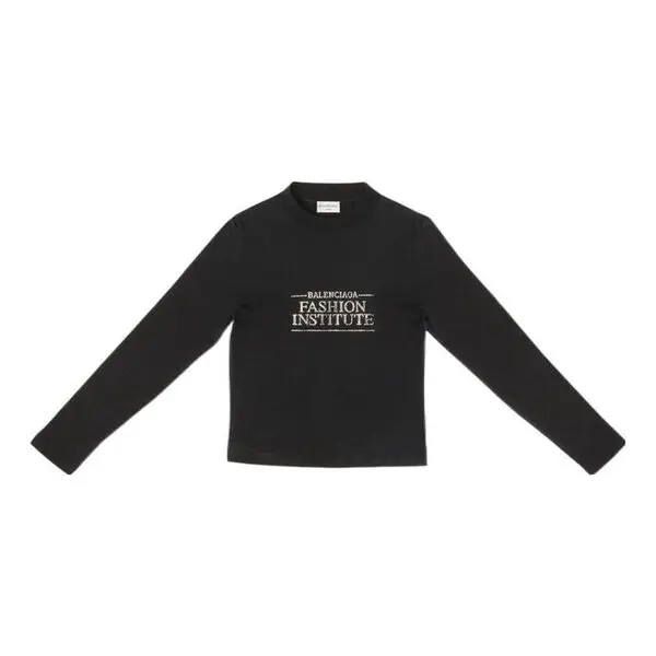 Balenciaga Fashion Institute Long Sleeve T-shirt Medium Fit - Black