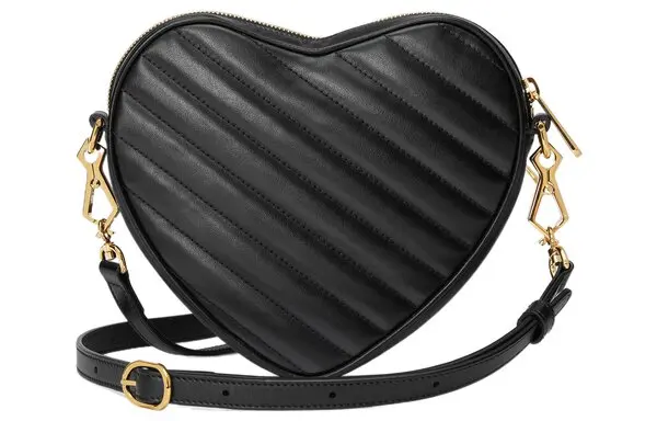 Gucci Interlocking G Heart Shoulder Bag - Black