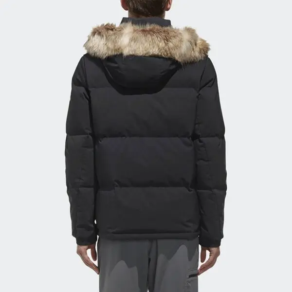 Adidas Down Puffa 3-stripes Parka With Fur Trimmed Hood