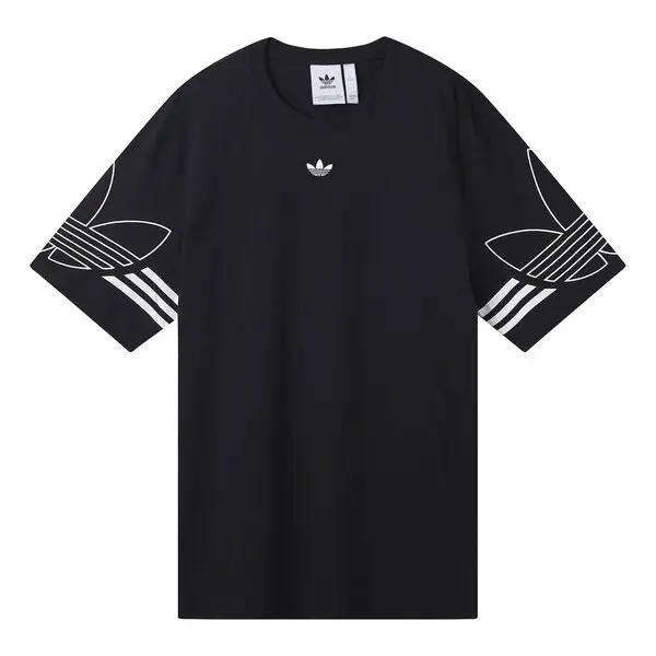 Adidas Originals Outline Tee Round Neck Short Sleeve - Black