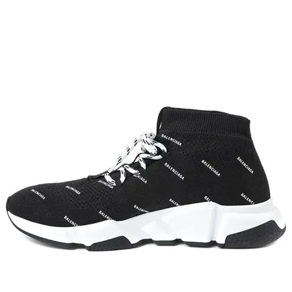Balenciaga Speed Lace-up All Over Print Sneakers - Black
