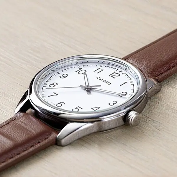 Casio Mtp-v005l-7b4 Analog Dress Watch With Brown Leather Strap