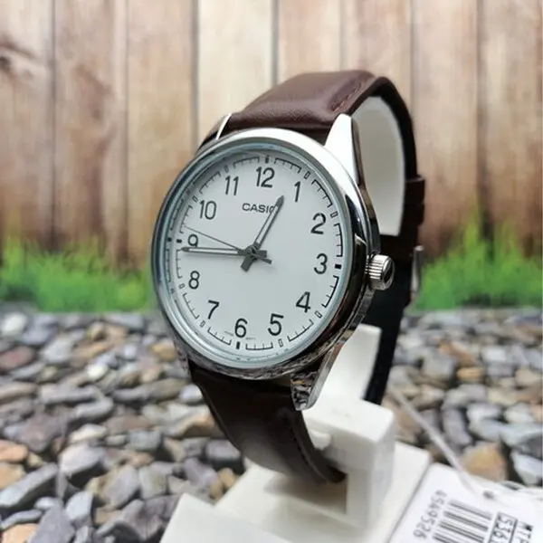 Casio Mtp-v005l-7b4 Analog Dress Watch With Brown Leather Strap
