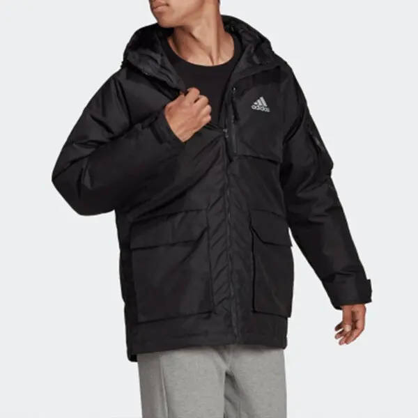 Adidas Logo Down Jacket With Multiple Pockets