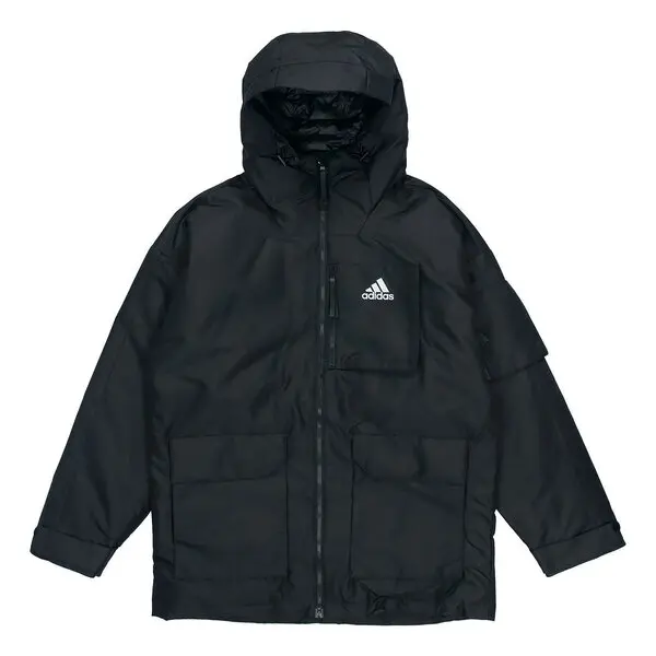 Adidas Logo Down Jacket With Multiple Pockets - Default Color