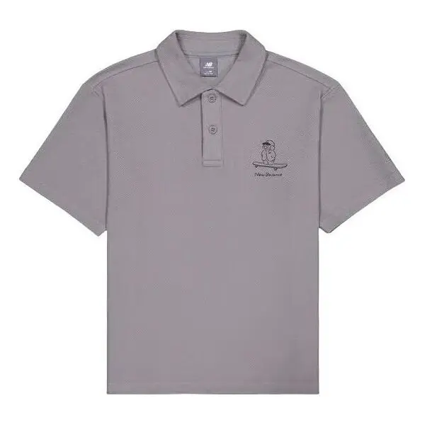 NEW BALANCE Skateboard Graphic Polo Shirt - Grey