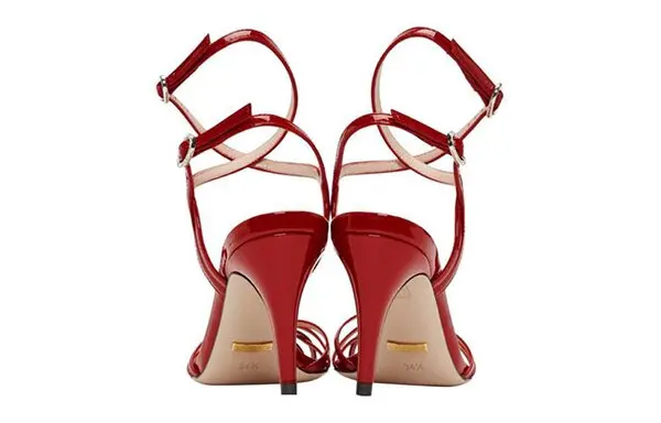Gucci Draconia Patent Strappy Sandals