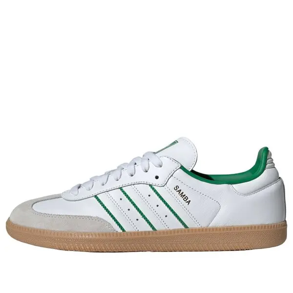 Adidas Samba Og "crystal White Green" Sneakers - Cloud White/crystal White/green