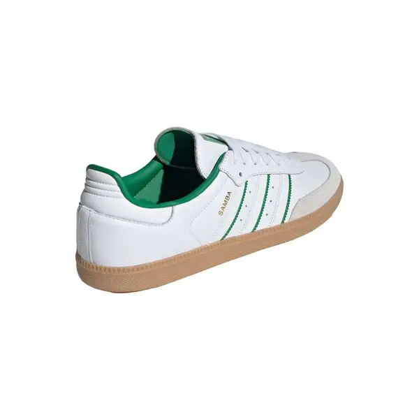 Adidas Samba Og "crystal White Green" Sneakers - Cloud White/crystal White/green