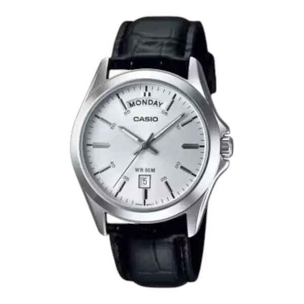 Casio Leather Band Watch - Black/silver
