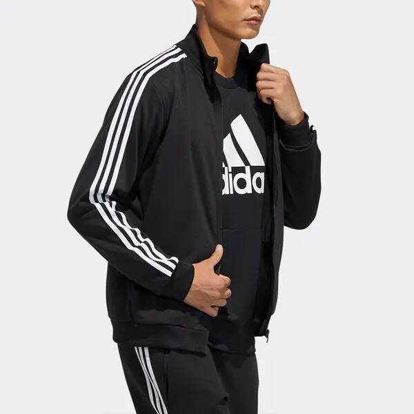 Adidas Logo Alphabet Printing Side Stripe Track Jacket