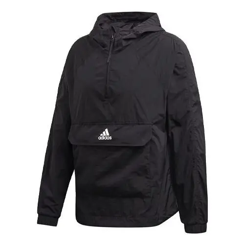 Adidas Logo Anorak Jacket - Black