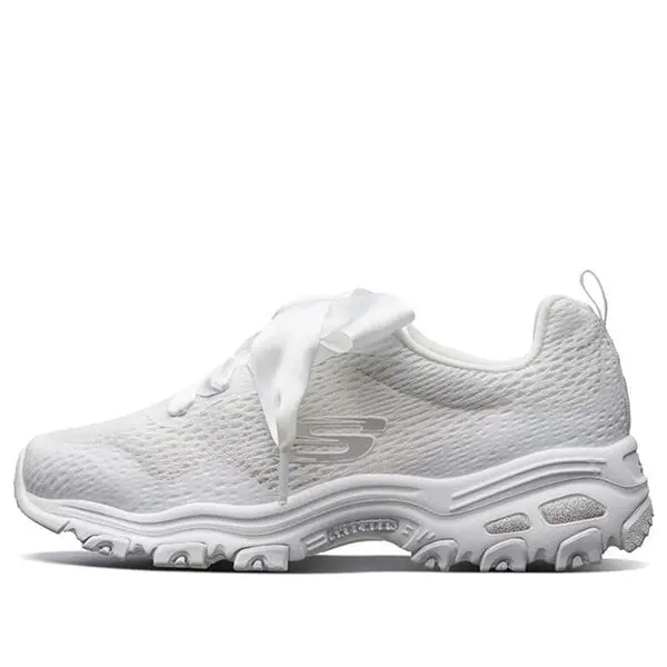Sketchers D'lites 1.0 Gs Sneakers With Bow Detailing - White