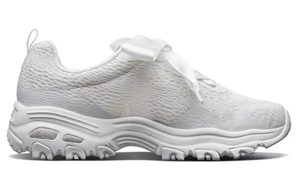 Sketchers D'lites 1.0 Gs Sneakers With Bow Detailing - White