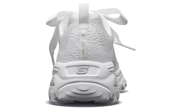 Sketchers D'lites 1.0 Gs Sneakers With Bow Detailing - White