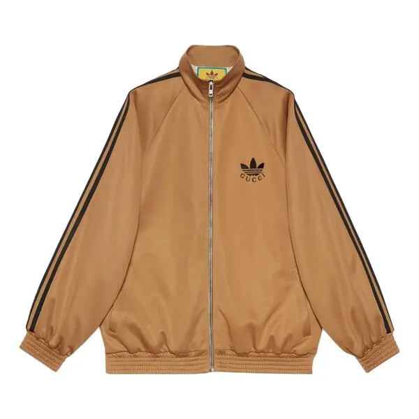 Gucci X Adidas Cotton Jersey Zip Jacket - Beige/black