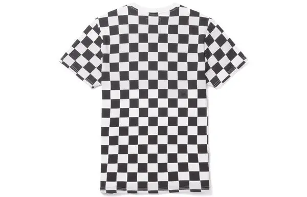 VANS Logo Grid Printing Colorblock Short Sleeve Couple Style