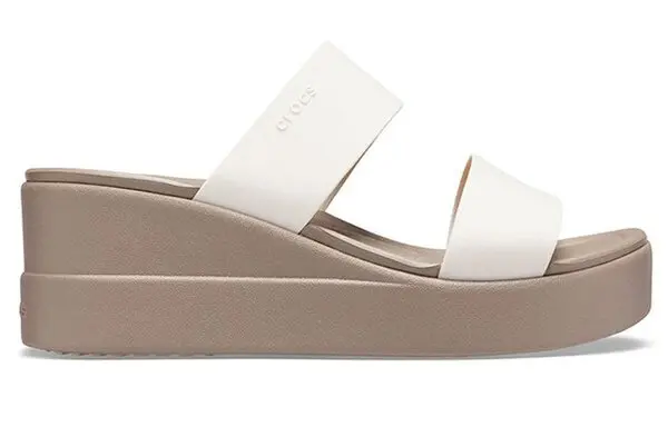 CROCS Brooklyn Lightweight Wedge Sandals - Gray