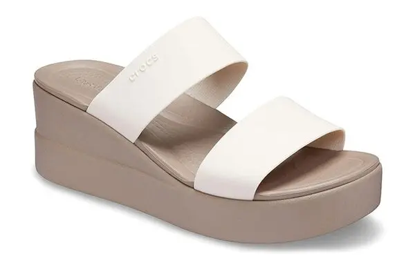 CROCS Brooklyn Lightweight Wedge Sandals - Gray
