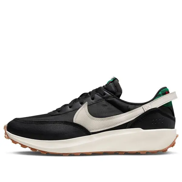 Nike Waffle Debut Premium Tartan Plaid Sneakers - Black/white/green