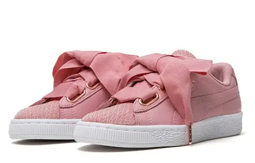 PUMA Basket Heart Woven Rose Sneakers - Pink