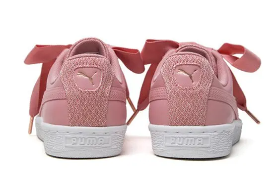 PUMA Basket Heart Woven Rose Sneakers - Pink