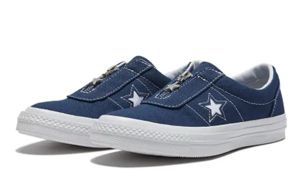 CONVERSE One Star Navy Zipper Low Top Sneakers