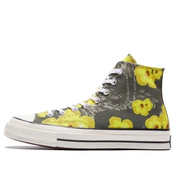CONVERSE Chuck 70 Hi 'paradise Floral' Lace Up Sneakers - Yellow/gray