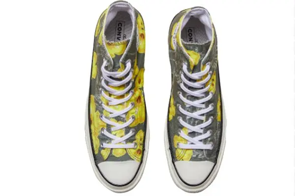 CONVERSE Chuck 70 Hi 'paradise Floral' Lace Up Sneakers - Yellow/gray