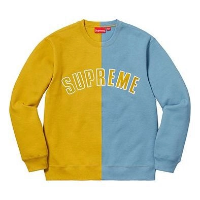 Supreme Split Crewneck Sweatshirt - Yellow/blue