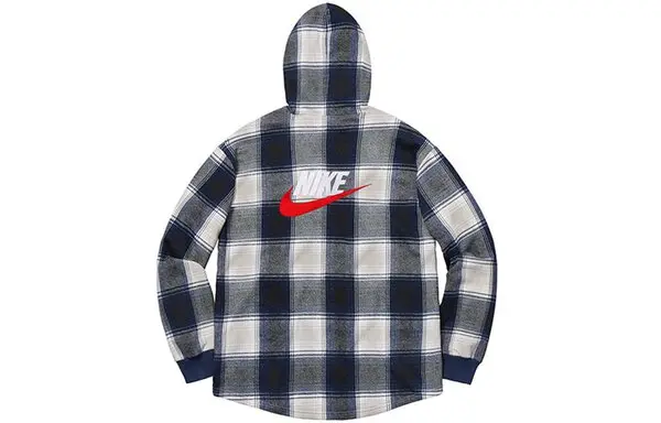 Supreme Fw18 X Nike Plaid Hooded Sweatshirt