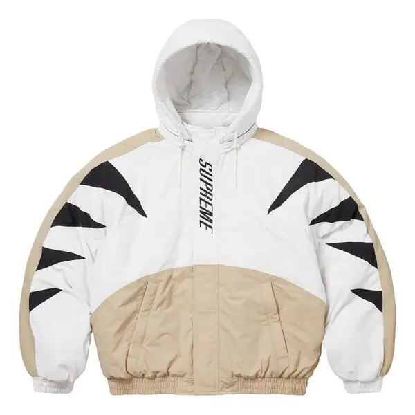 Supreme Wildcat Sideline Puffer Jacket - White/black/beige