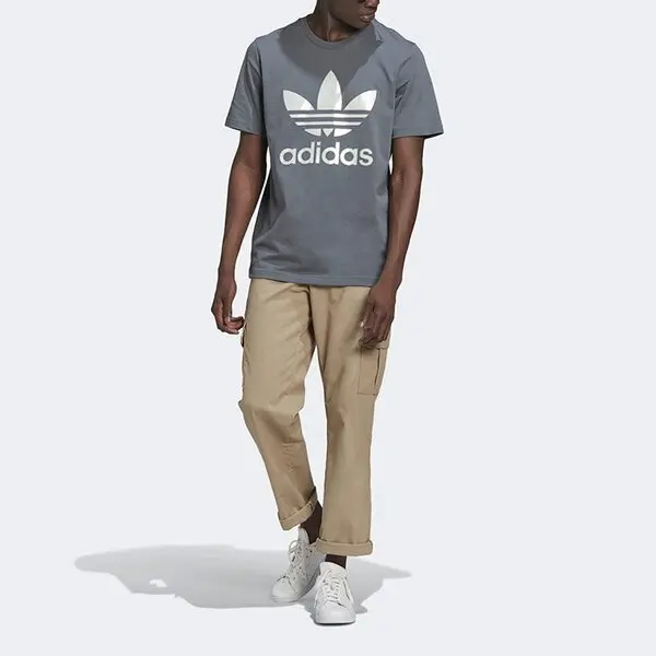 Adidas Originals Trefoil Holo T Casual Sports Round Neck Short Sleeve - Blue
