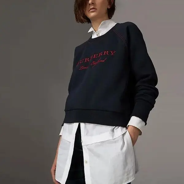 Burberry Logo Embroidered Hoodie