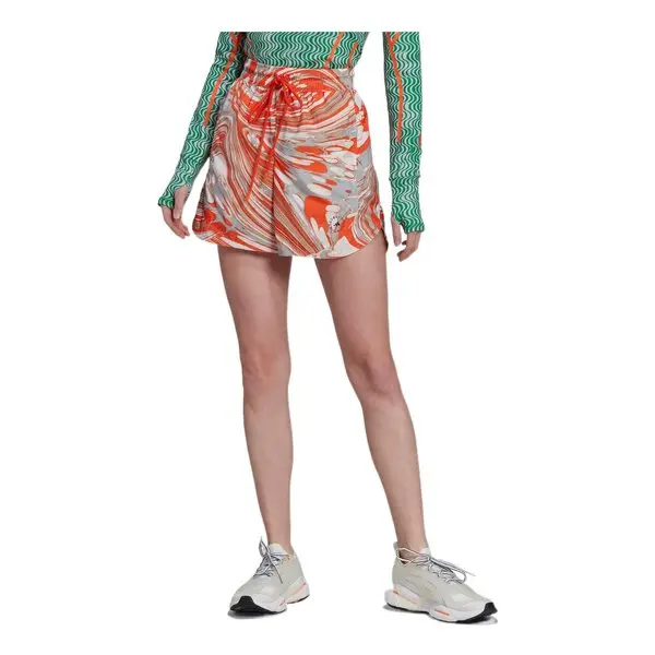 Adidas Stella Mccartney Truepurpose Printed Training Shorts - Orange/white