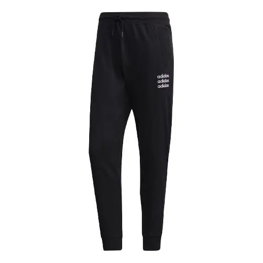 Adidas Neo Logo Pattern Bundle Feet Casual Sports Pants - Black