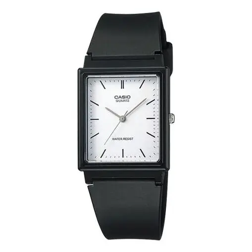 Casio Analog Quartz Watch With White Dial And Black Strap - Whiteblack