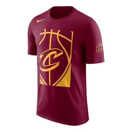 Nike 2018 Nba Cleveland Cavaliers Basketball Casual Short Sleeve - Wine Red