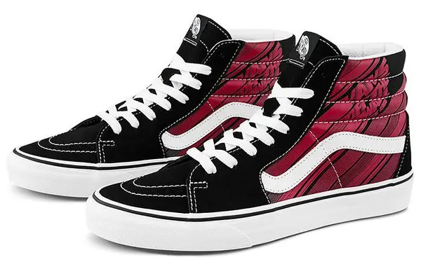 VANS Sk8-hi Retro Casual Skate Shoes - Black/red