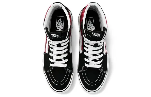 VANS Sk8-hi Retro Casual Skate Shoes - Black/red