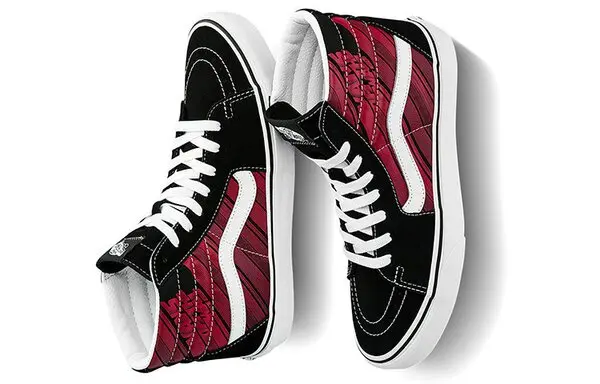 VANS Sk8-hi Retro Casual Skate Shoes - Black/red