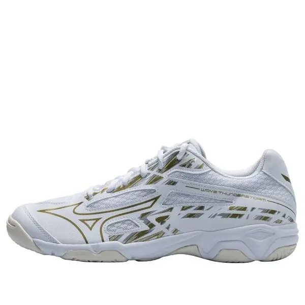 Mizuno Thunderstorm Athletic Sneakers - White/gold