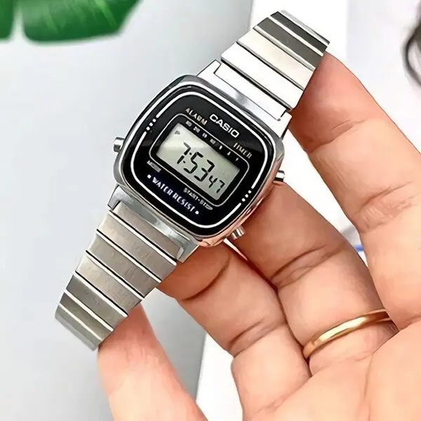 Casio Quartz Digital Watch With Stainless Steel Band - Silver