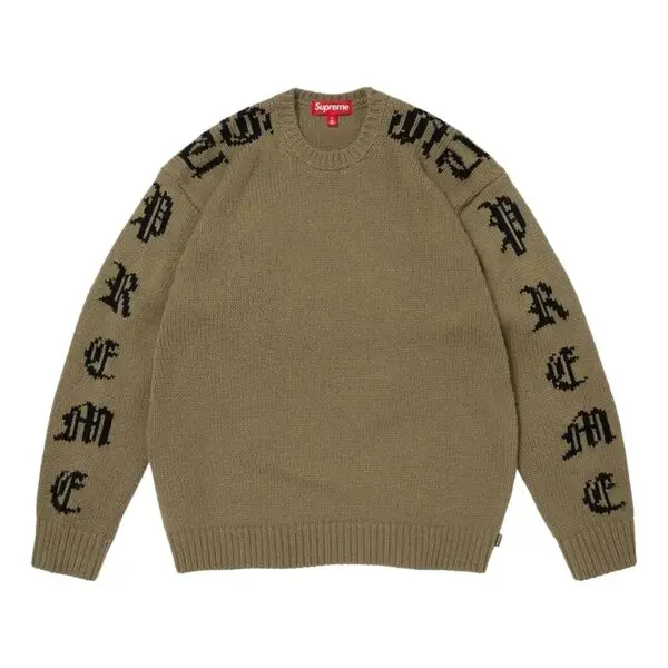 Supreme Old English Sleeve Sweater - Olive