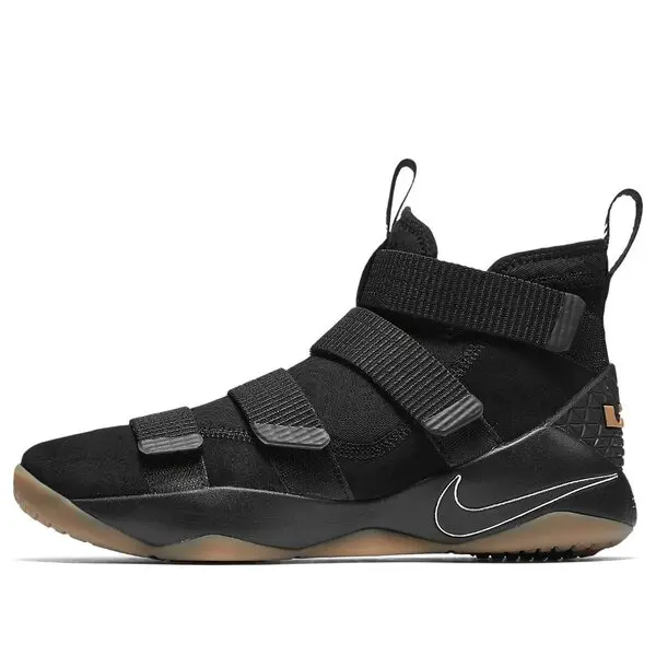 Nike Lebron Soldier 11 Gum High Top Sneakers - Black